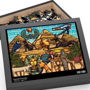 Egypt Puzzle (120, 252, 500-piece) - Great Pyramids Sphinx Hieroglyphs ...