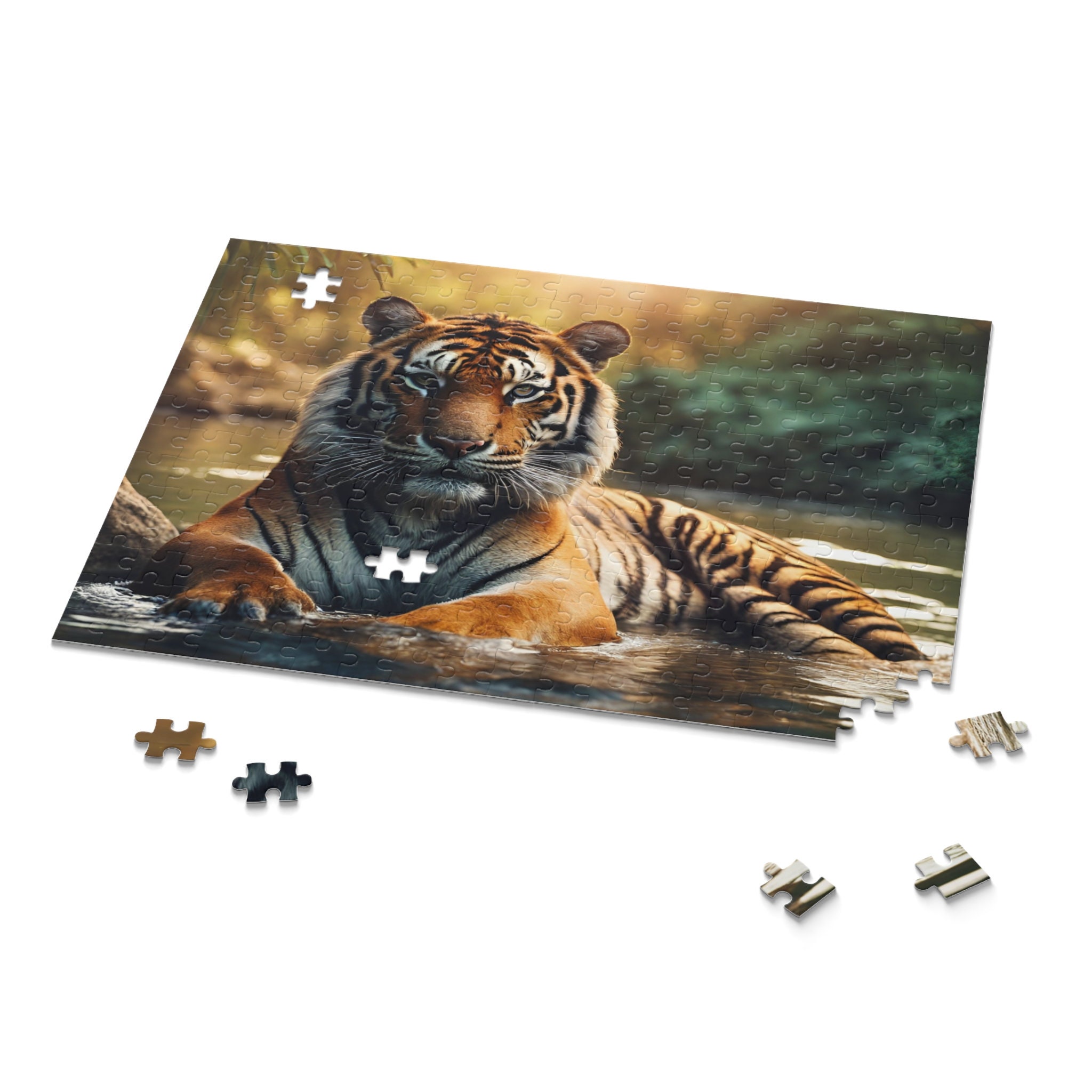 Tiger Puzzle 120 252 500-piece Jungle Wildlife Nature - Etsy