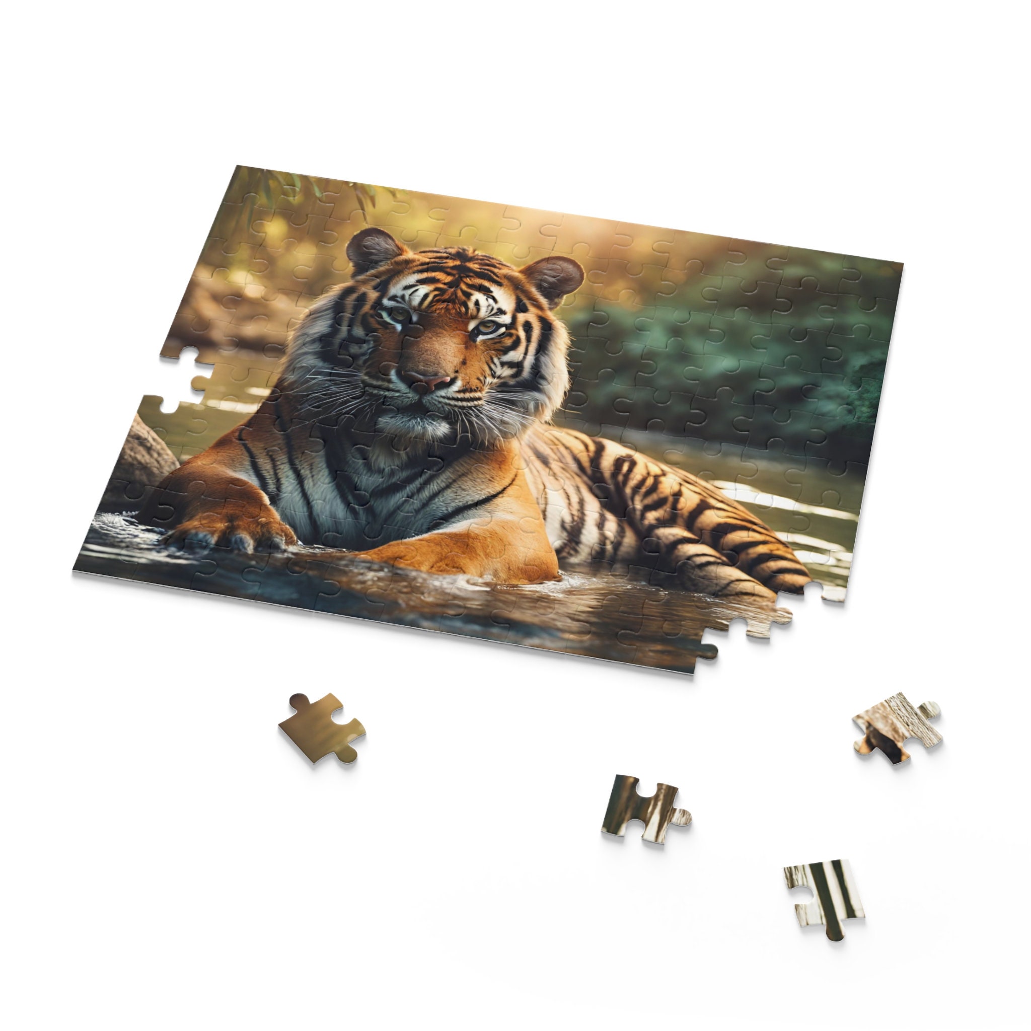 Tiger Puzzle (120, 252, 500-piece) - Jungle Wildlife Nature Family Game ...