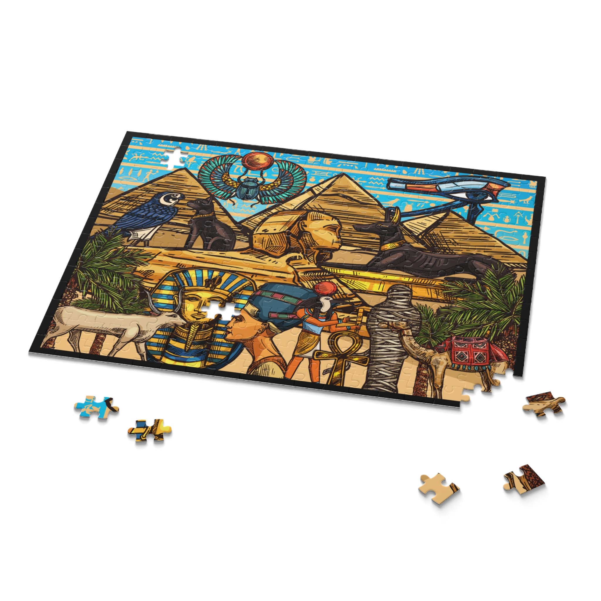Egypt Puzzle (120, 252, 500-piece) - Great Pyramids Sphinx Hieroglyphs ...
