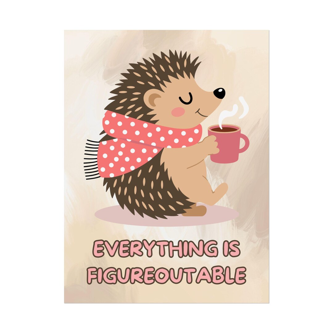 Hedgehog Poster, Classroom Decor, Positive Vibes, Wall Art for Kids ...