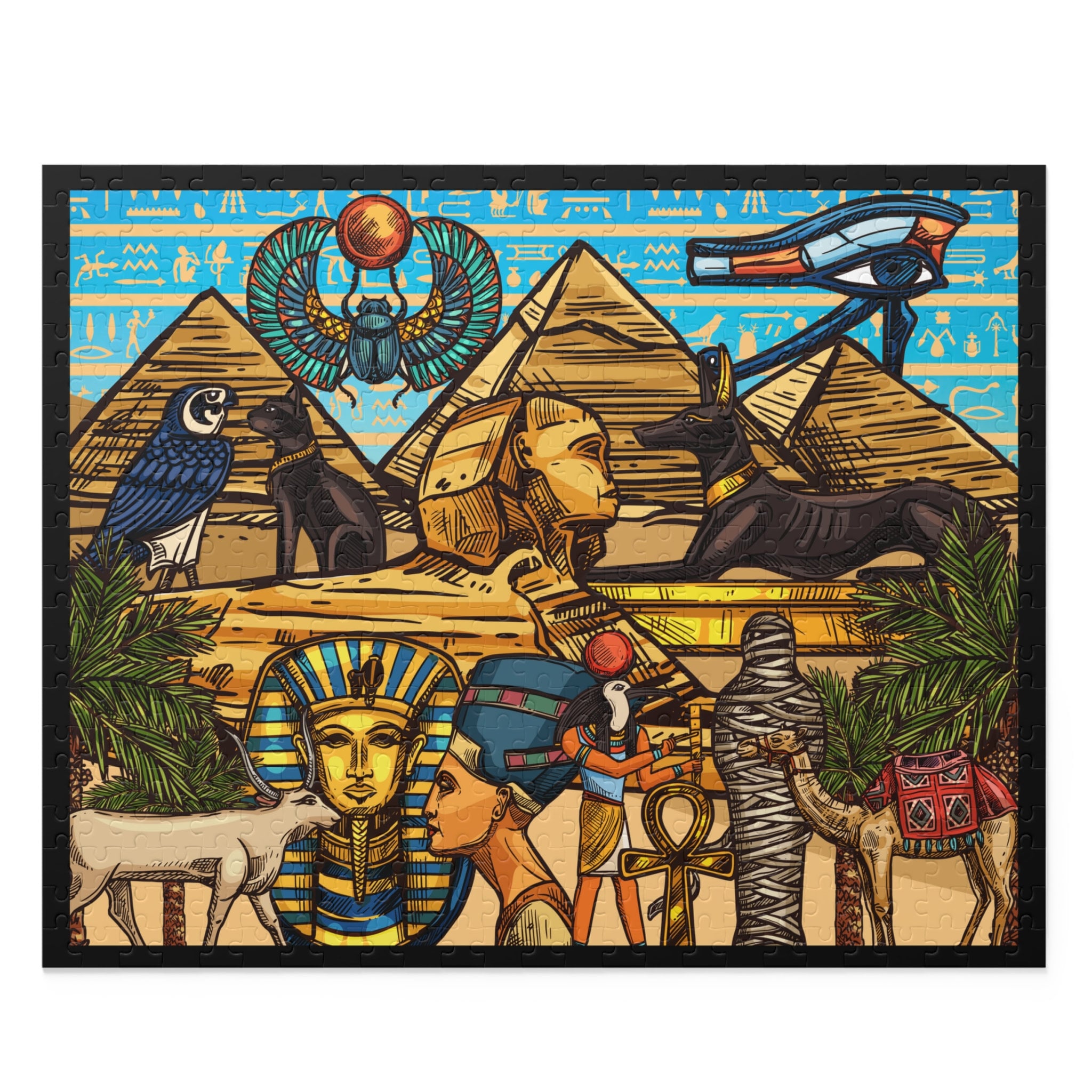 Egypt Puzzle (120, 252, 500-piece) - Great Pyramids Sphinx Hieroglyphs ...