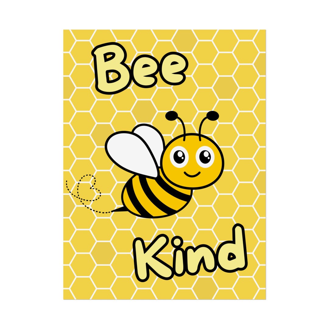 Bee Kind Poster, Cheerful Nursery, Positive Vibes, Inspirational Gift ...