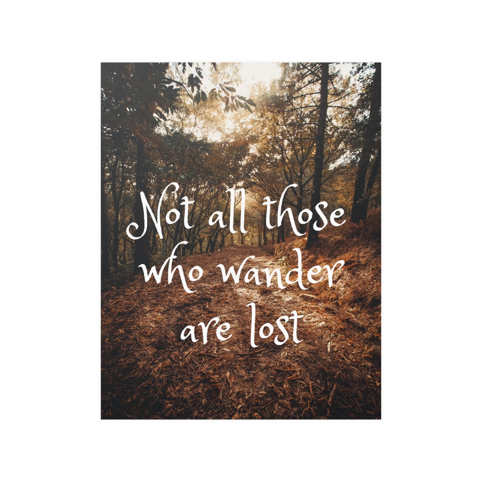 Poster Not All Those Who Wander Are Lost JRR Tolkien Famous Quote ...