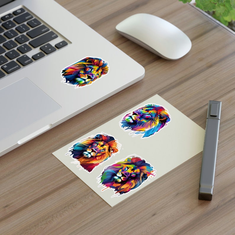 Colorful Lion Head Sticker Sheets Rainbow Colors Stickies - Etsy