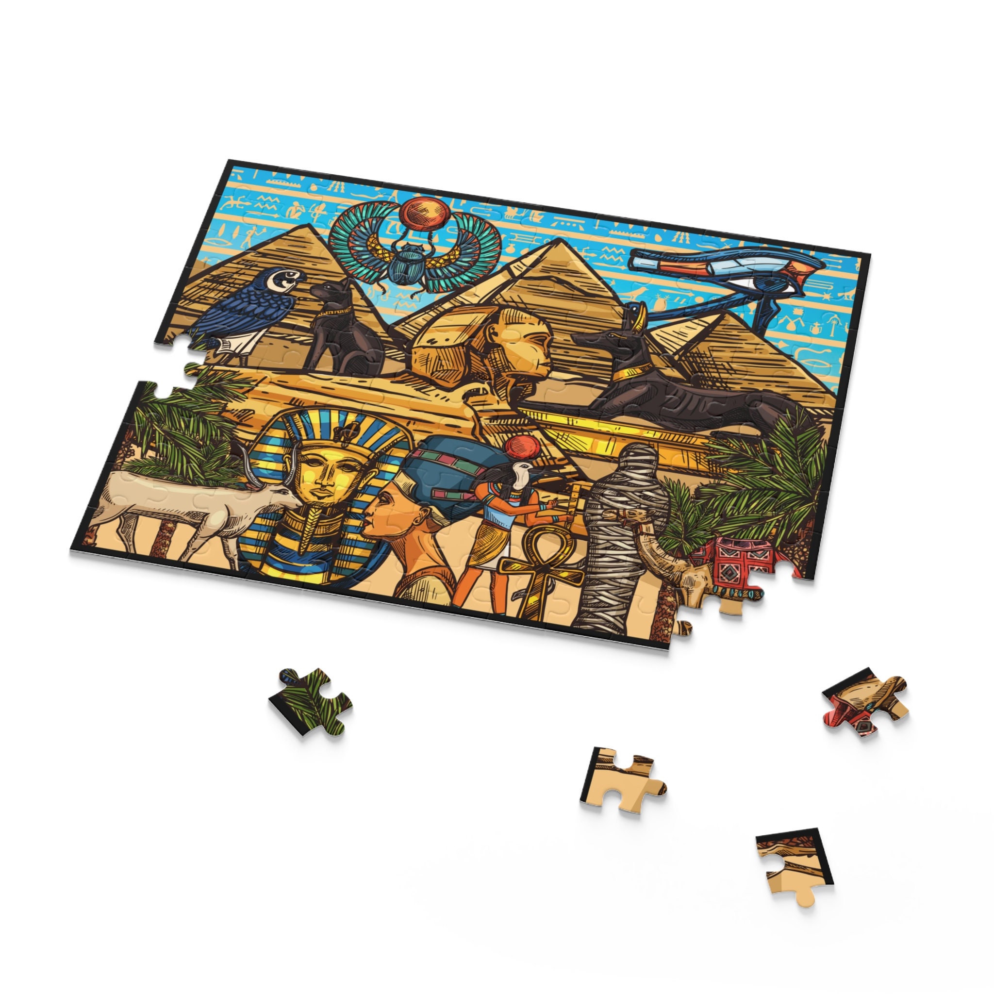 Egypt Puzzle (120, 252, 500-piece) - Great Pyramids Sphinx Hieroglyphs ...