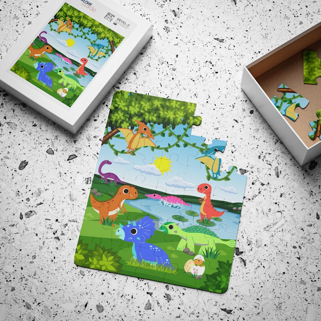 Dinosaur Kids' Puzzle - 30-piece Dino Puzzle for Kids Cute Easy Puzzle ...