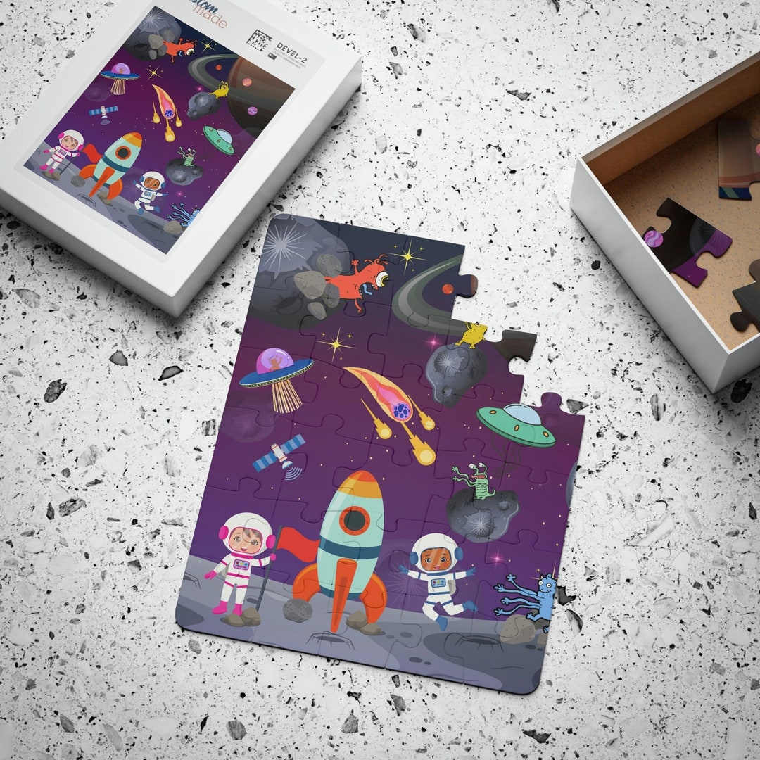 Kids Space Puzzle: 30-piece Alien Jigsaw, Matte - Etsy