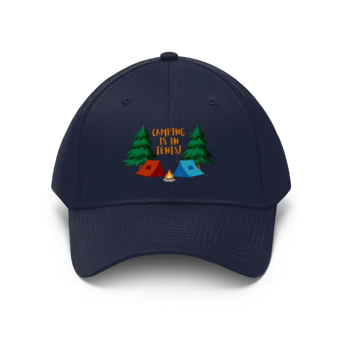 Camping is in Tents Embroidered Twill Cap: Funny Dad Joke Hat - Etsy