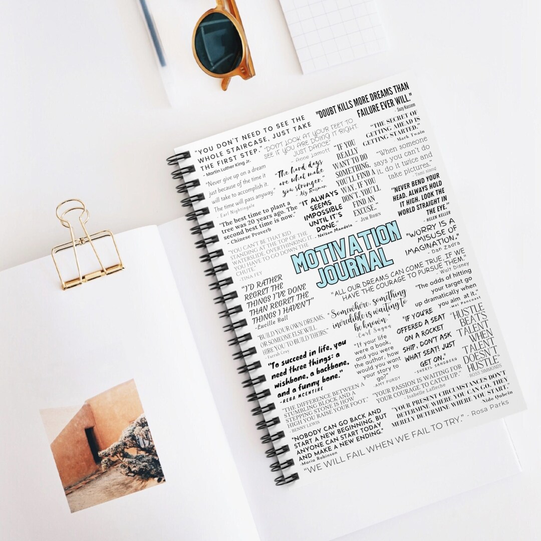 Motivation Journal - Spiral Notebook Ruled Line Inspirational Words to ...