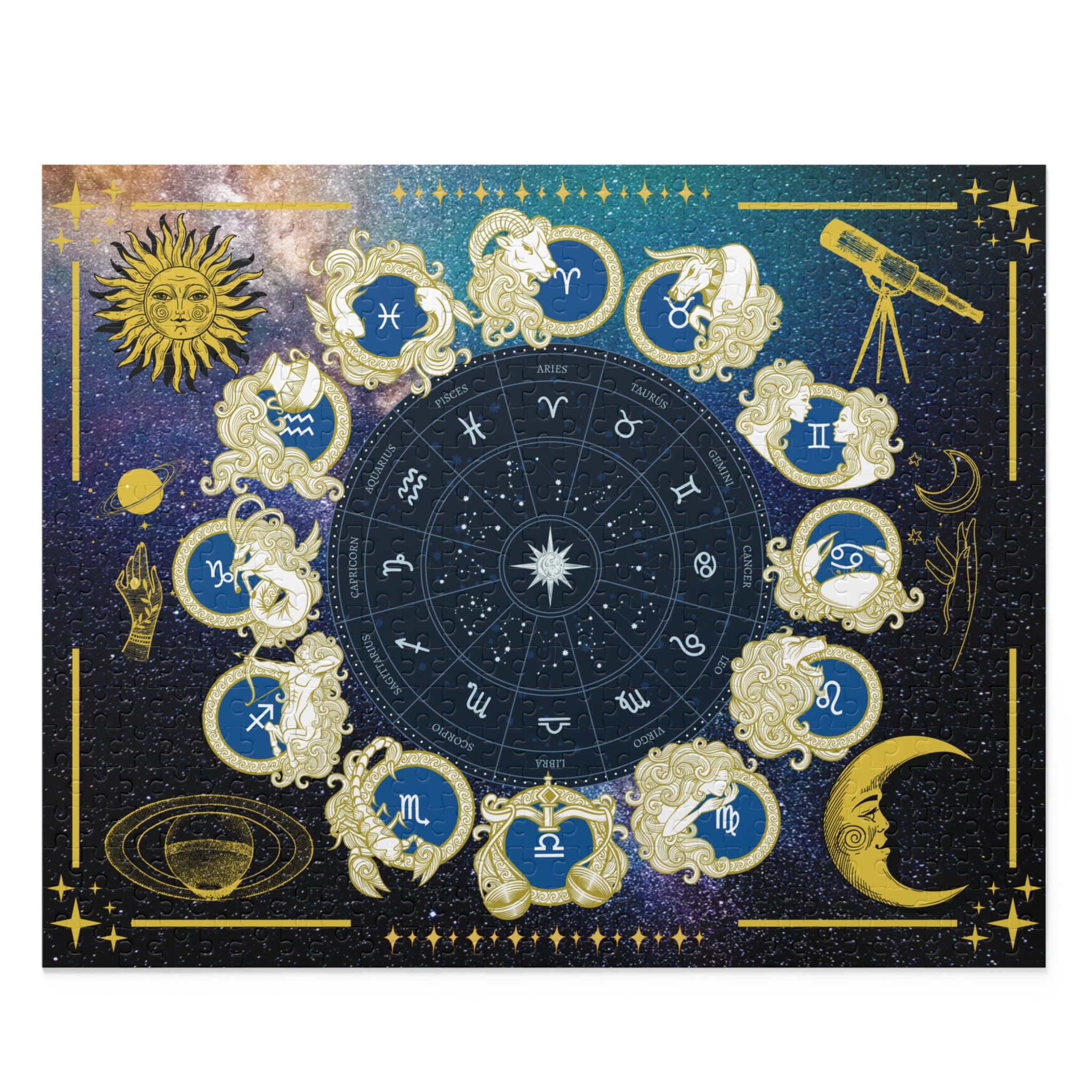 Zodiac Puzzle: Star Map Astrology Design (120, 252, 500-piece) - Etsy