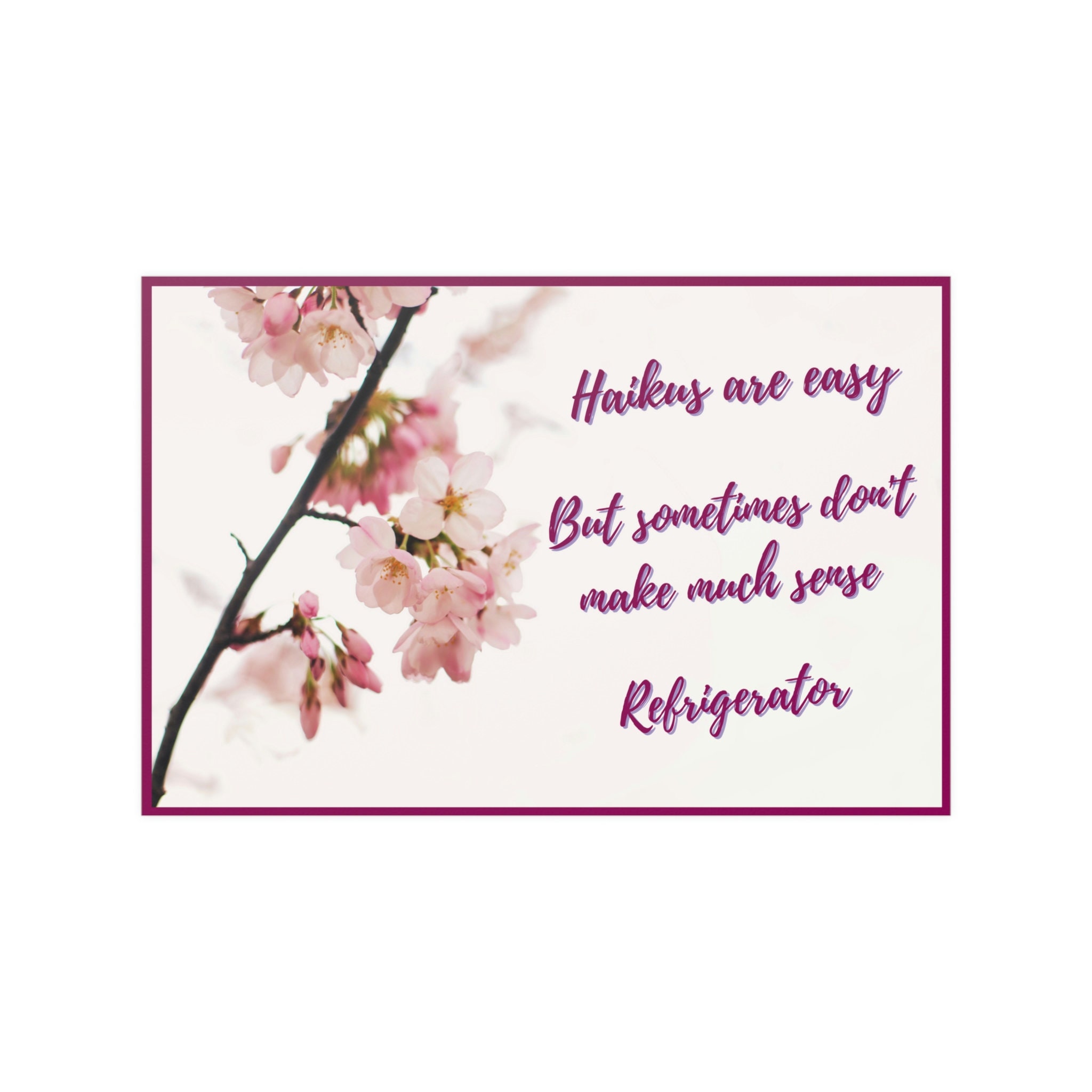 Poster Funny Haikus Are Easy Wall Art Hilarious Poem - Etsy