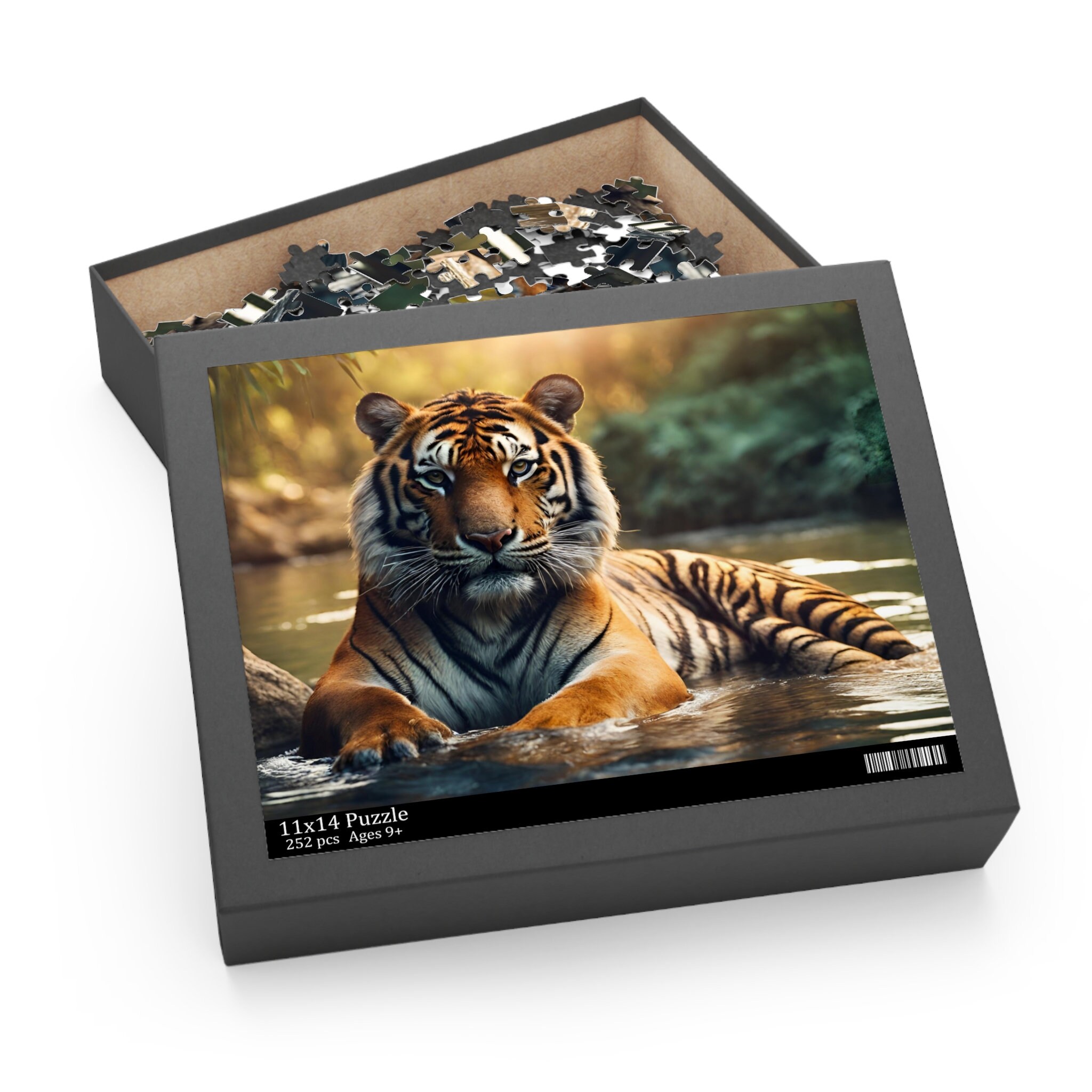 Tiger Puzzle (120, 252, 500-piece) - Jungle Wildlife Nature Family Game ...