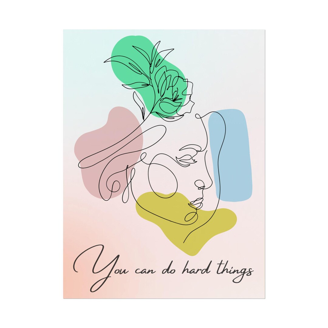 Inspiring Quote Poster, Abstract Line Art, Motivational Wall Print ...