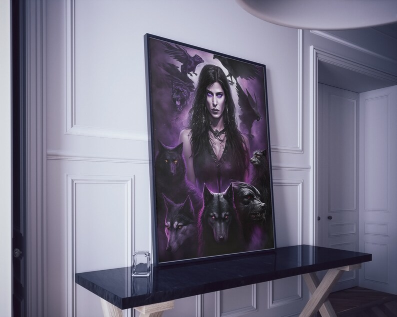 Goth Girl Horror Art, Printable Dark Poster, Gothic Home Decor, Digital ...