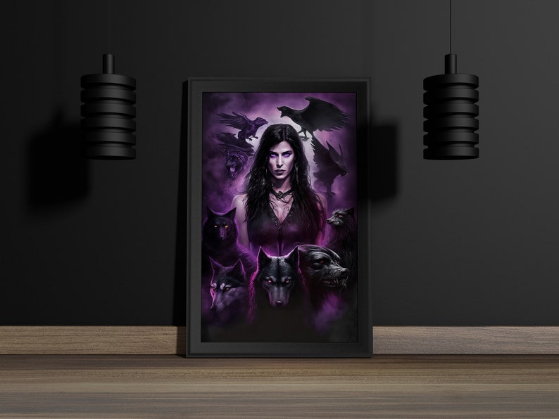 Goth Girl Horror Art, Printable Dark Poster, Gothic Home Decor, Digital ...
