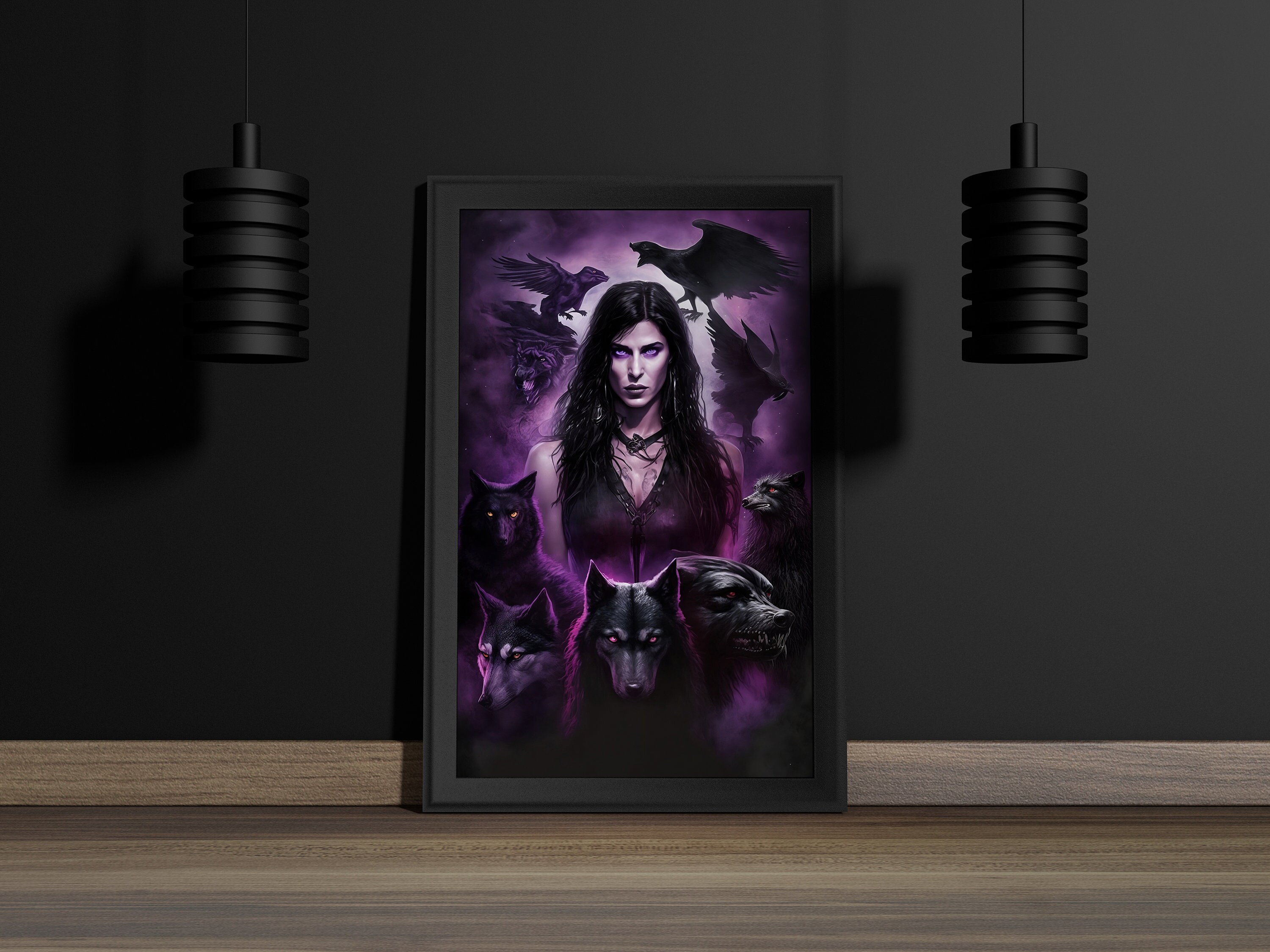 Goth Girl Horror Art, Printable Dark Poster, Gothic Home Decor, Digital ...