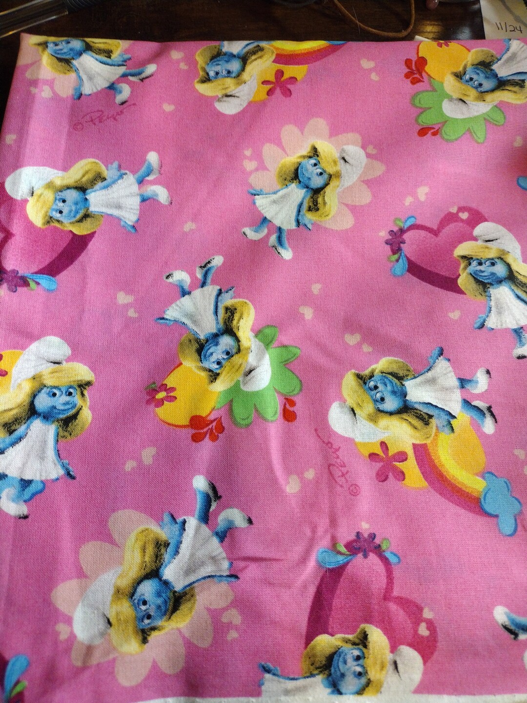 The Smurfs smurfette Rare Out of Print Fabric Fat Quarter - Etsy