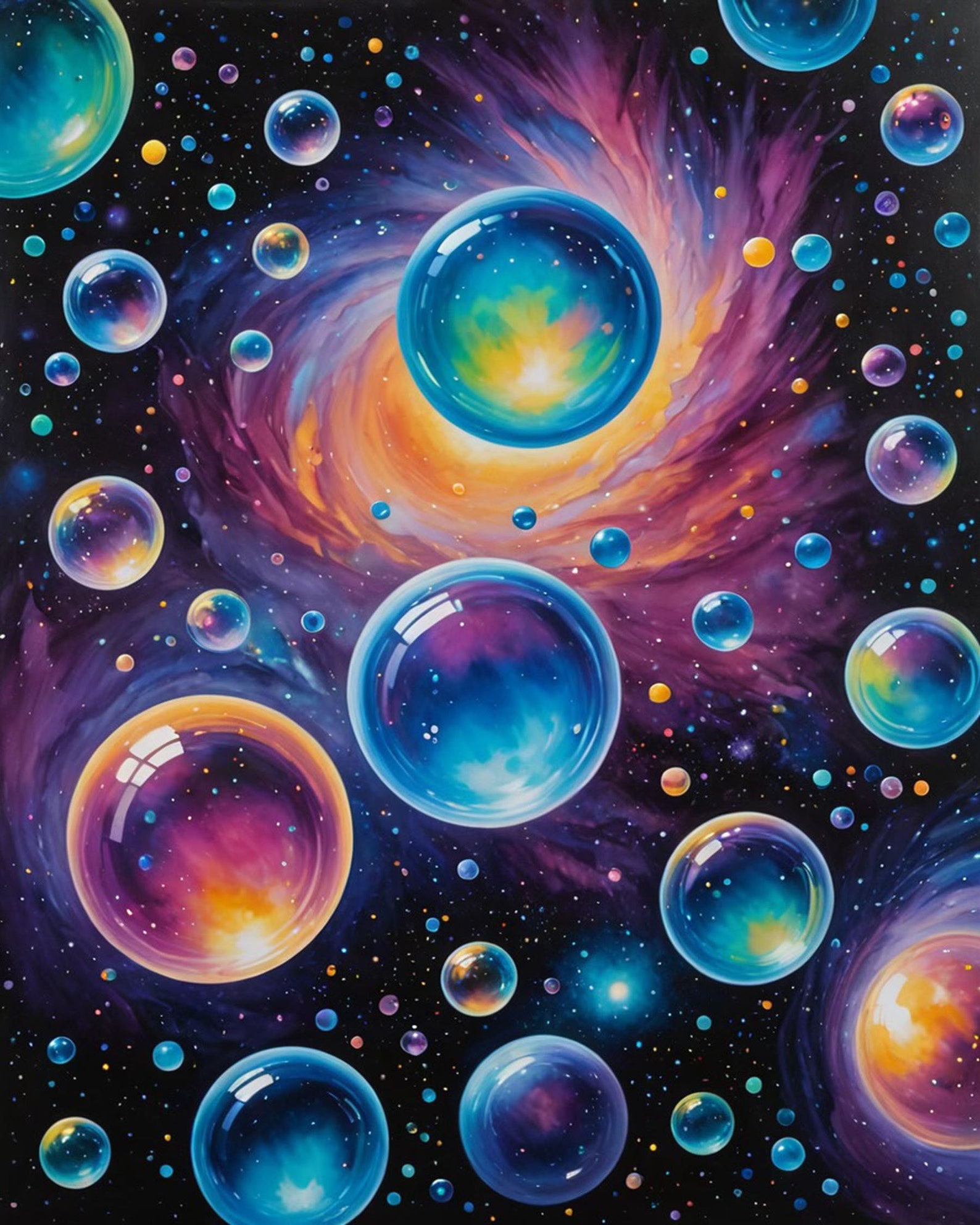 Watercolor Galaxy Spooky Fantasy Magic Bubbles Galaxy Gothic Scrapbook ...