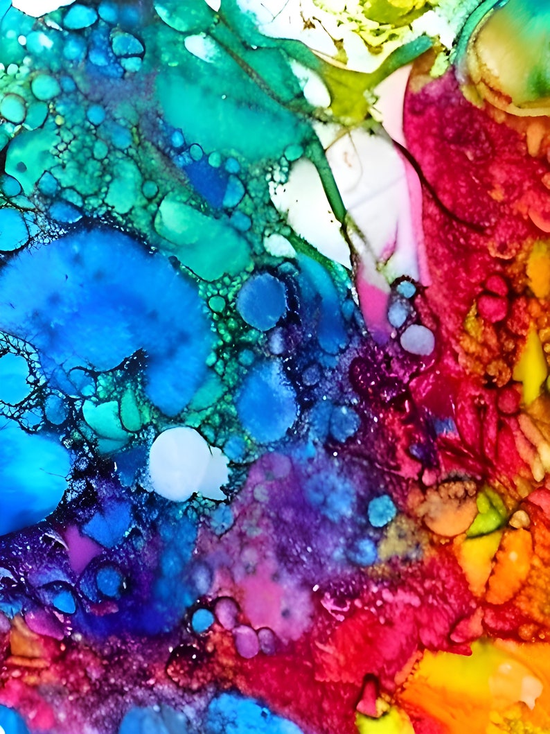 Rainbow Alcohol Ink Abstract Download Bathroom Bedroom Office Spa Home ...