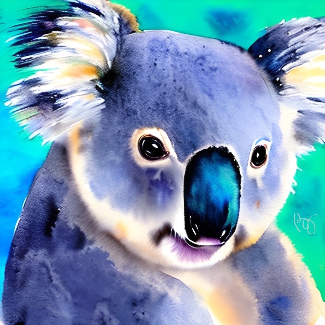 Watercolor Print Koala Wild Neon Cute Animals Download Kids Bedroom ...