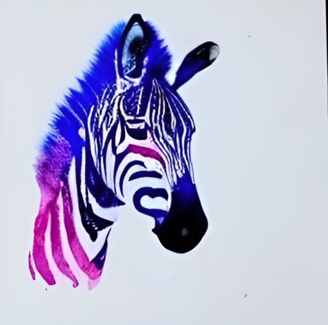Neon Zebra Watercolor Print: Rainbow Galaxy Animal Art (digital ...