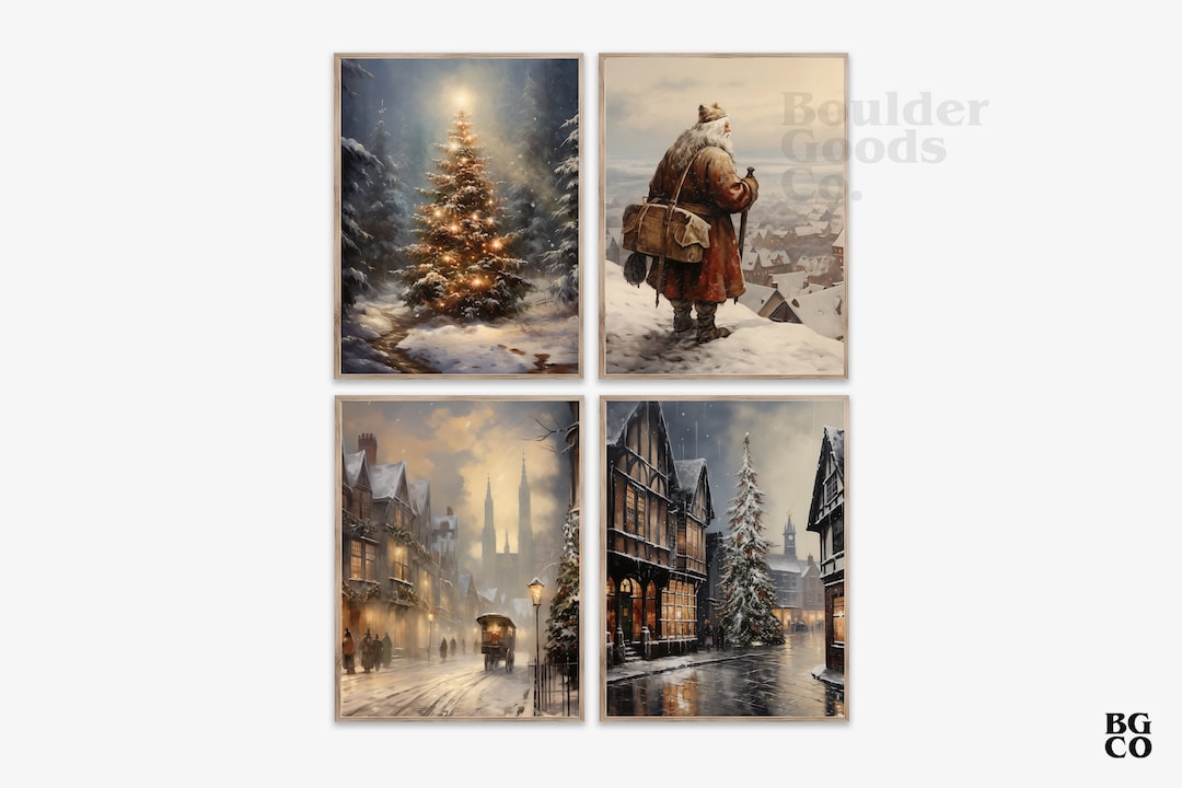 CHRISTMAS ART BUNDLE, Christmas Tree Print, Santa Print, Digital ...