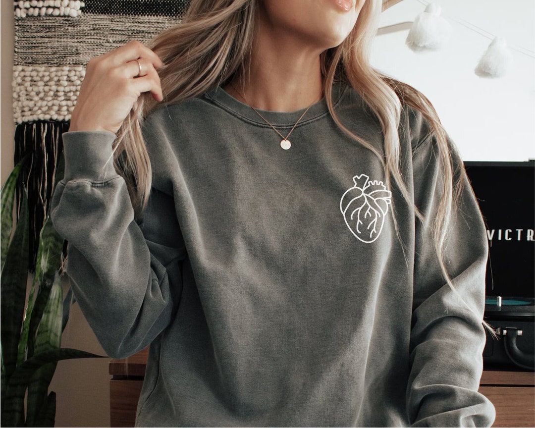 Cute Heart Sweatshirt, Pocket Heart, Anatomical Heart, Anatomy Heart ...