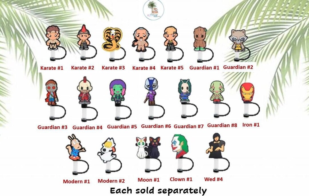 Straw Topper Characters | Superhero Straw Cover | Stocking Stuffers ...