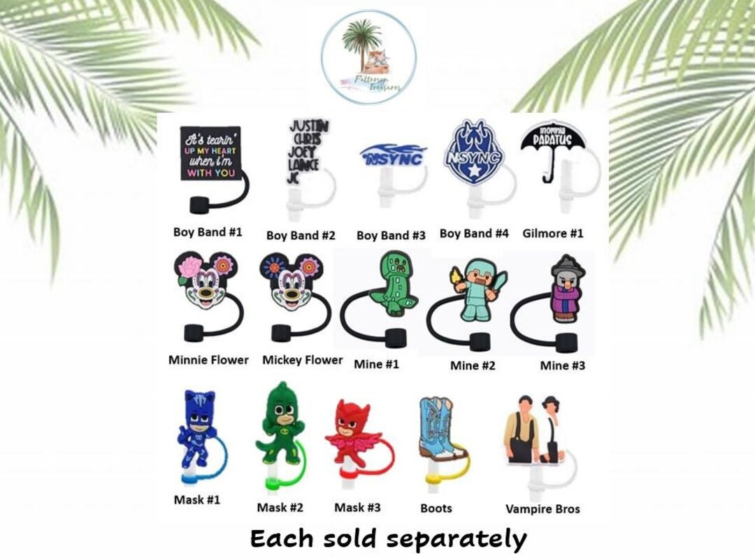 Straw Topper Characters | Stocking Stuffer | Video Game Straw Topper ...