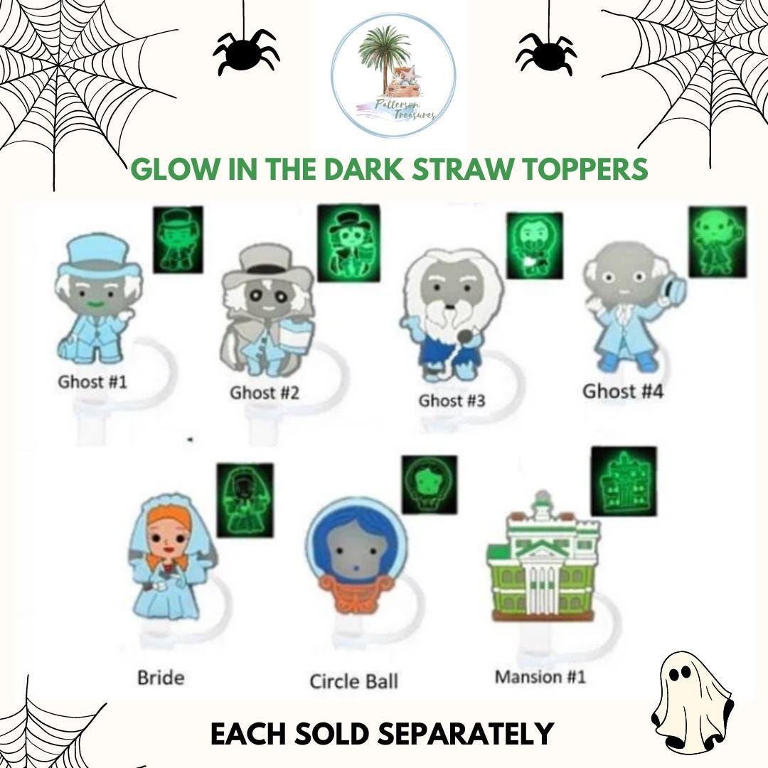 Glow in the Dark Ghost Straw Topper | Halloween Cup Accessory - Etsy