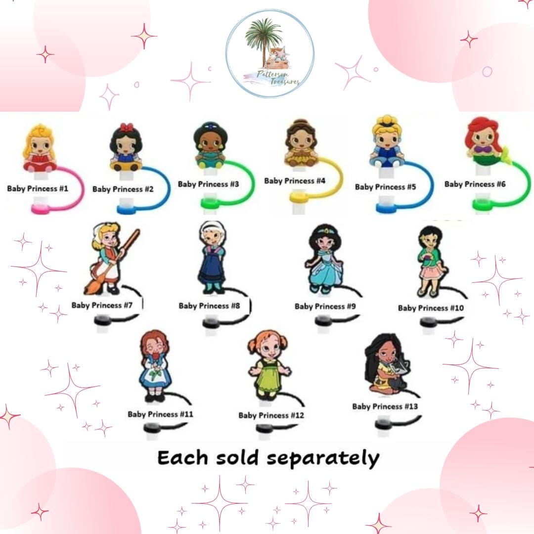 Straw Topper Princess | Princess Party Supplies | Stocking Stuffer ...