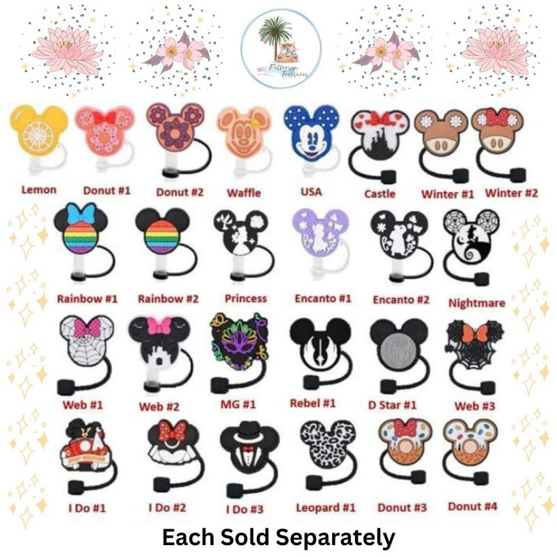 Mickey Mouse Straw Topper - Etsy