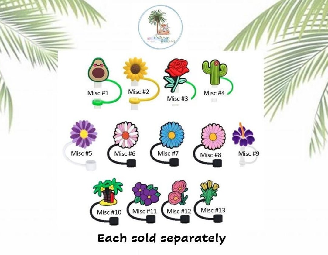 Flower Straw Topper Plant Straw Topper Sunflower Straw Topper Rose ...