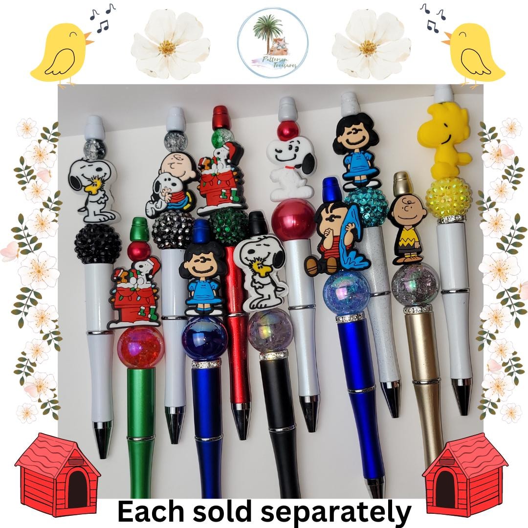 Handmade Character Bead Pen | Doghouse, Bird, Cartoon - Etsy