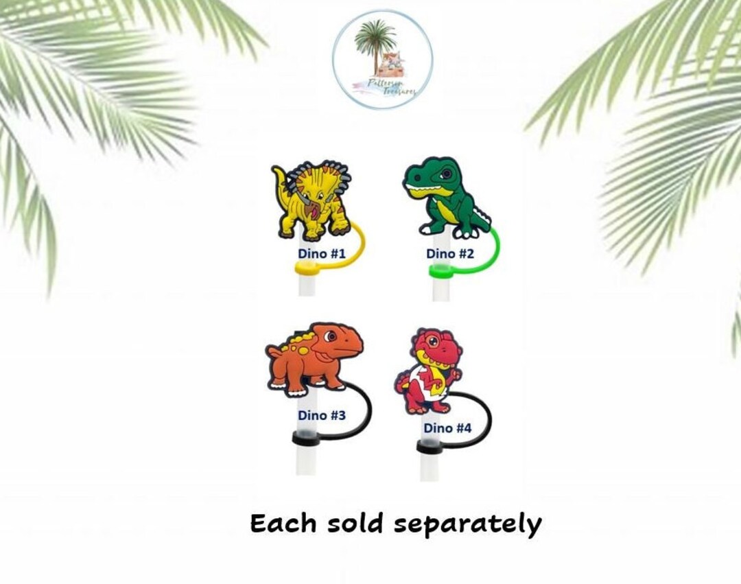 Dinosaurs Straw Toppers Trex Straw Toppers Dino Straw Accessory Kids ...