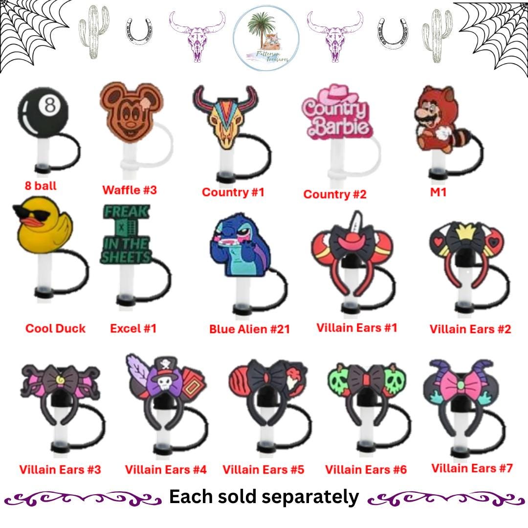 Straw Topper Characters | Bull Straw Topper | Stocking Stuffer | Straw ...