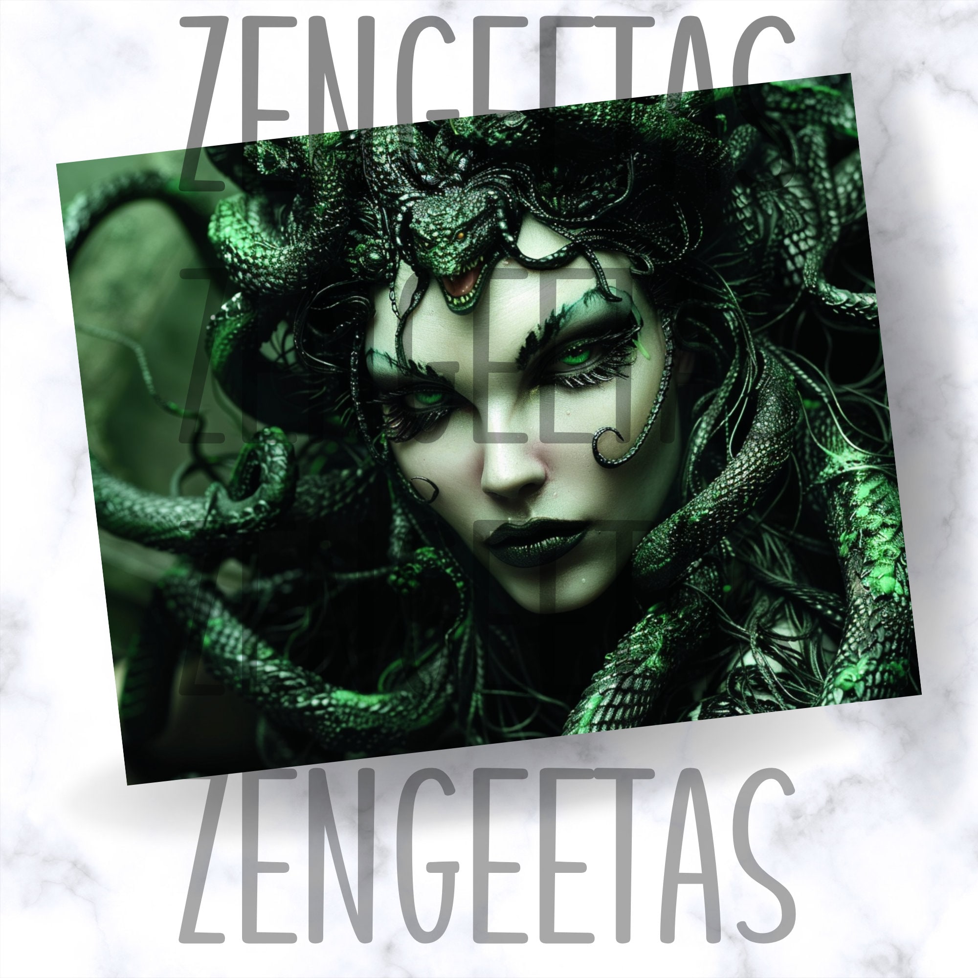 Green Medusa Tumbler Wrap, Greek Gods, Mythology, Sublimation 20 Oz ...