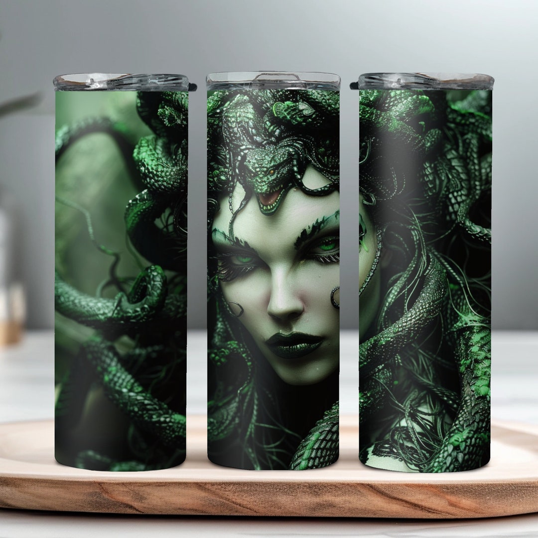 Green Medusa Tumbler Wrap, Greek Gods, Mythology, Sublimation 20 Oz ...