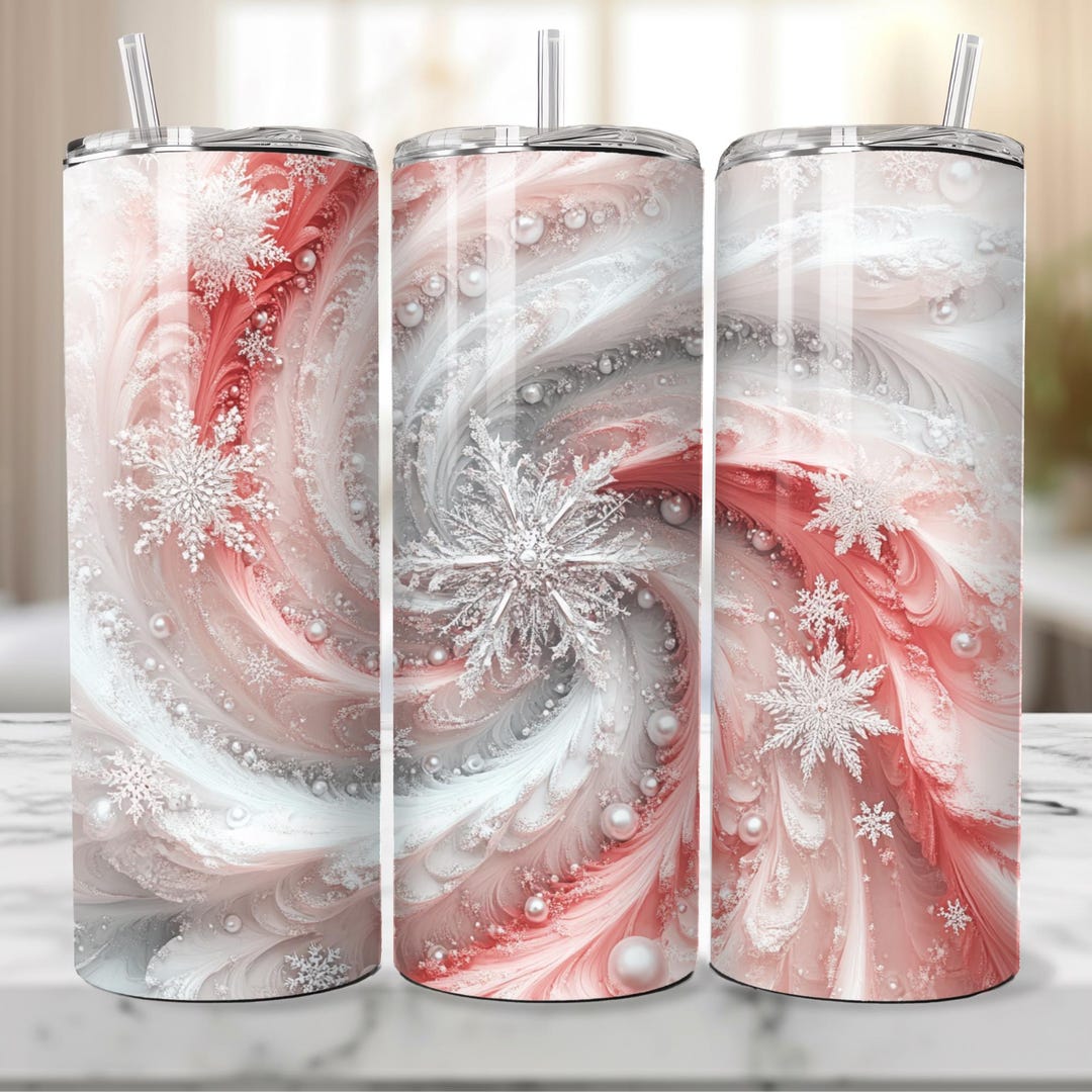 Winter Snowflake Glitter Milky Way 20 Oz Skinny Tumbler Sublimation ...