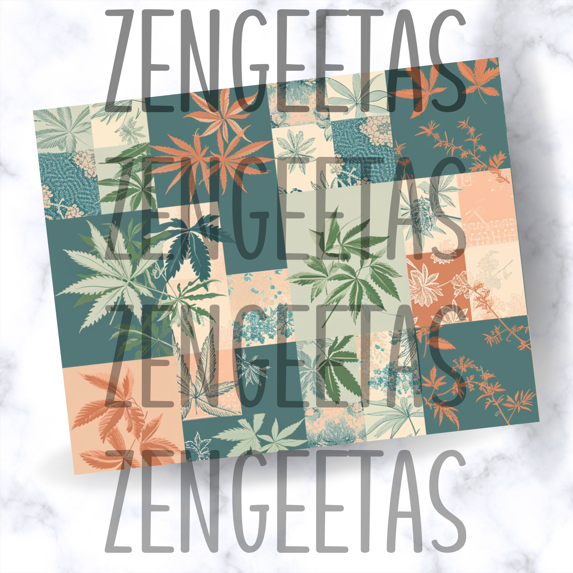 Seamless Minimalist Weed Tumbler Wrap, Marijuana, Sublimation 20 Oz ...