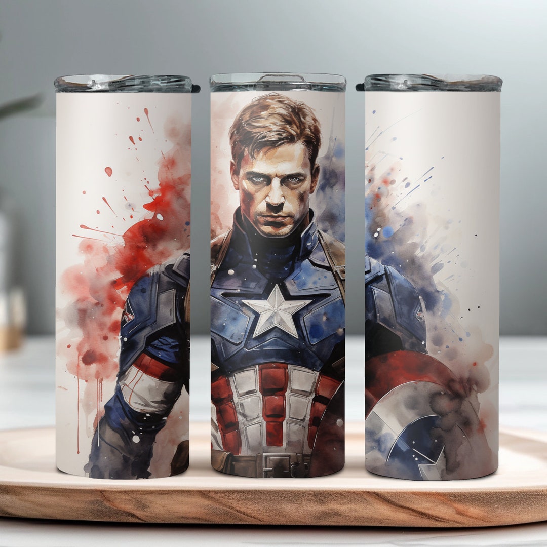 Captain America Tumbler Wrap, Sublimation 20 Oz, Skinny, Instant PNG ...