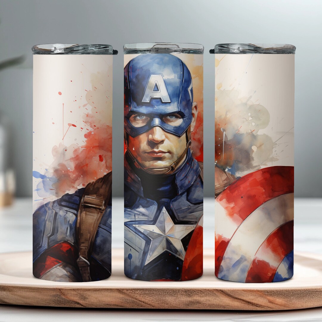 Captain America Tumbler Wrap, Sublimation 20 Oz, Skinny, Instant PNG ...