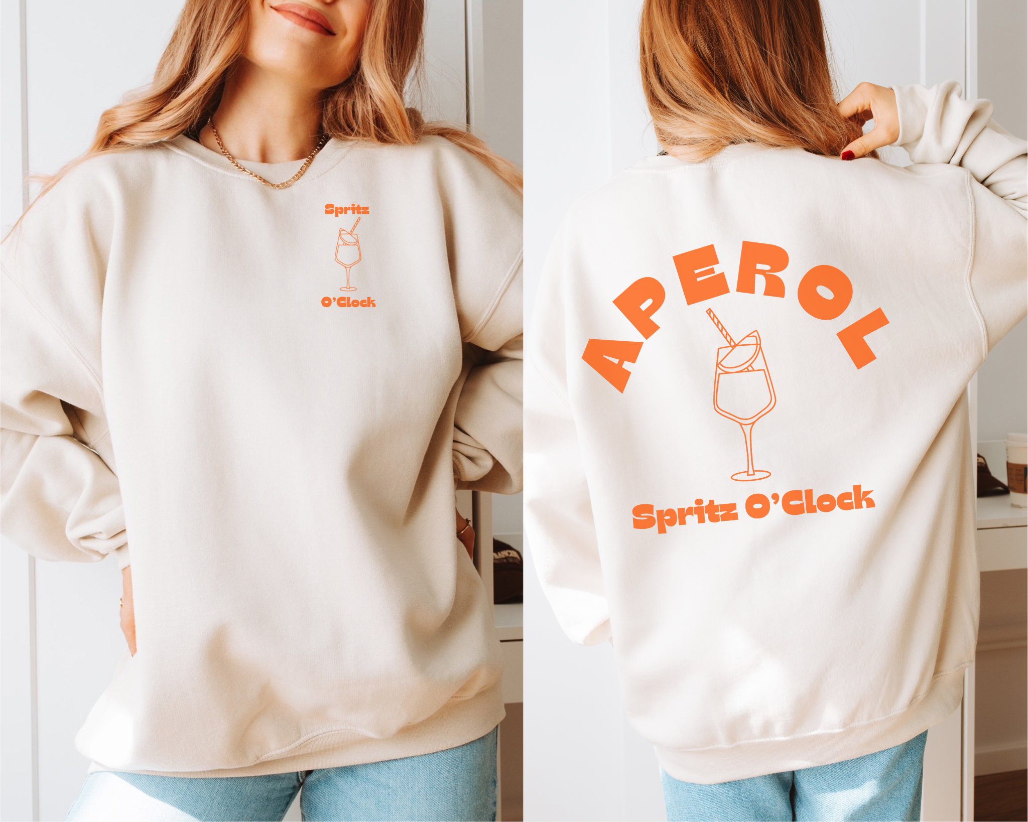 Aperol Spritz O'clock Crewneck Sweatshirt: Cocktail Party Pullover - Etsy