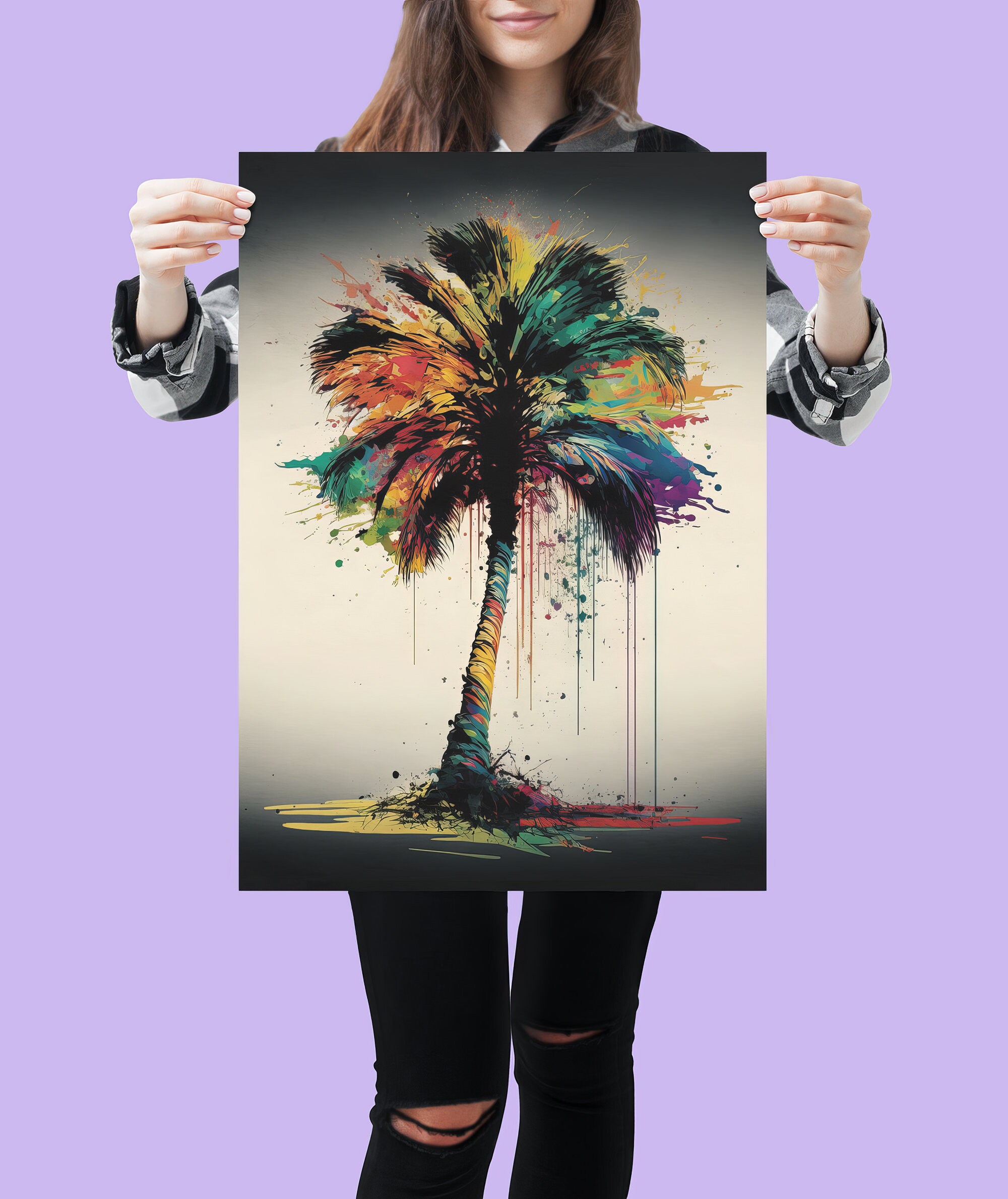 Palm Tree Splatter - Etsy