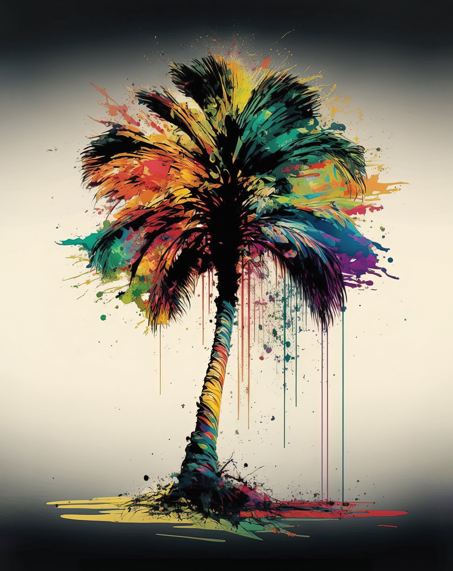 Palm Tree Splatter - Etsy