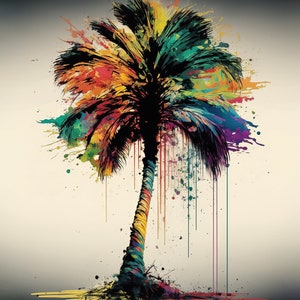 Palm Tree Splatter - Etsy