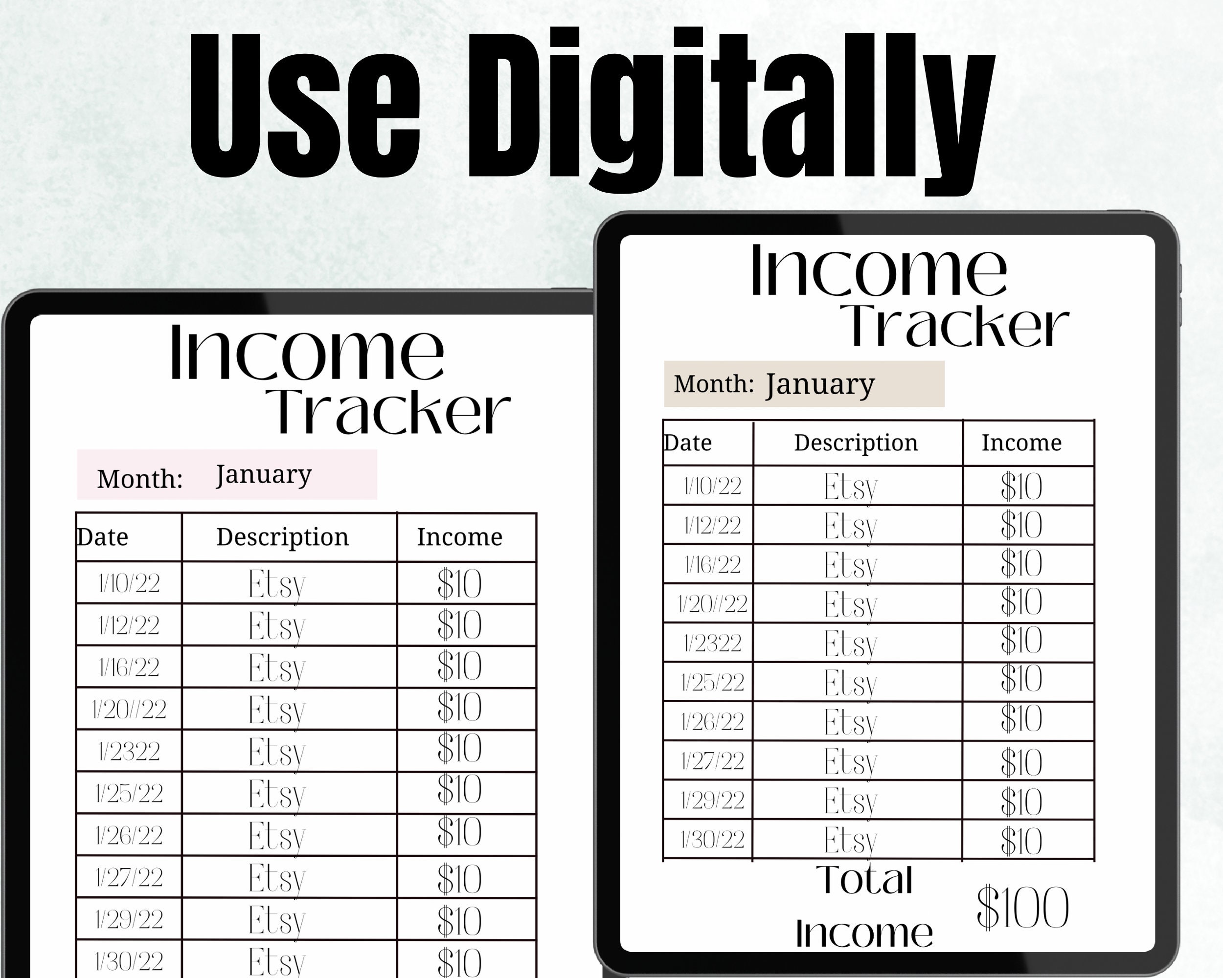 Side Hustle Income Tracker Printable Editable Canva Template Digital ...