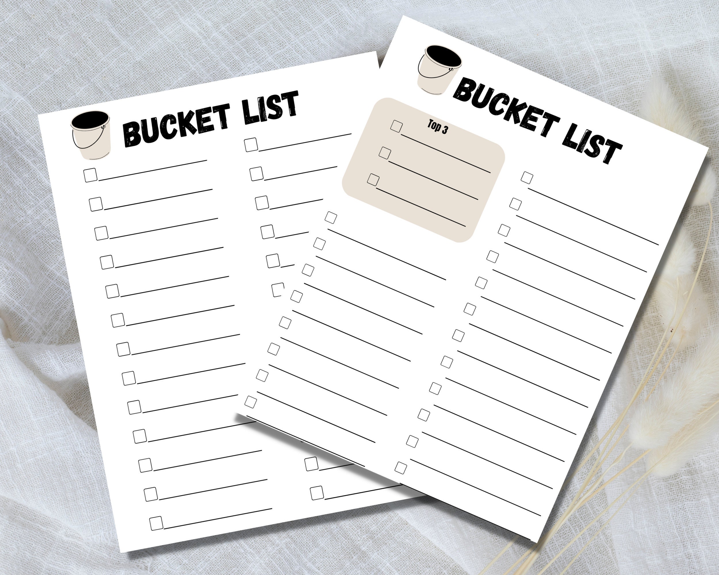 Editable Bucket List Minimalist Template Printable Instant Download ...