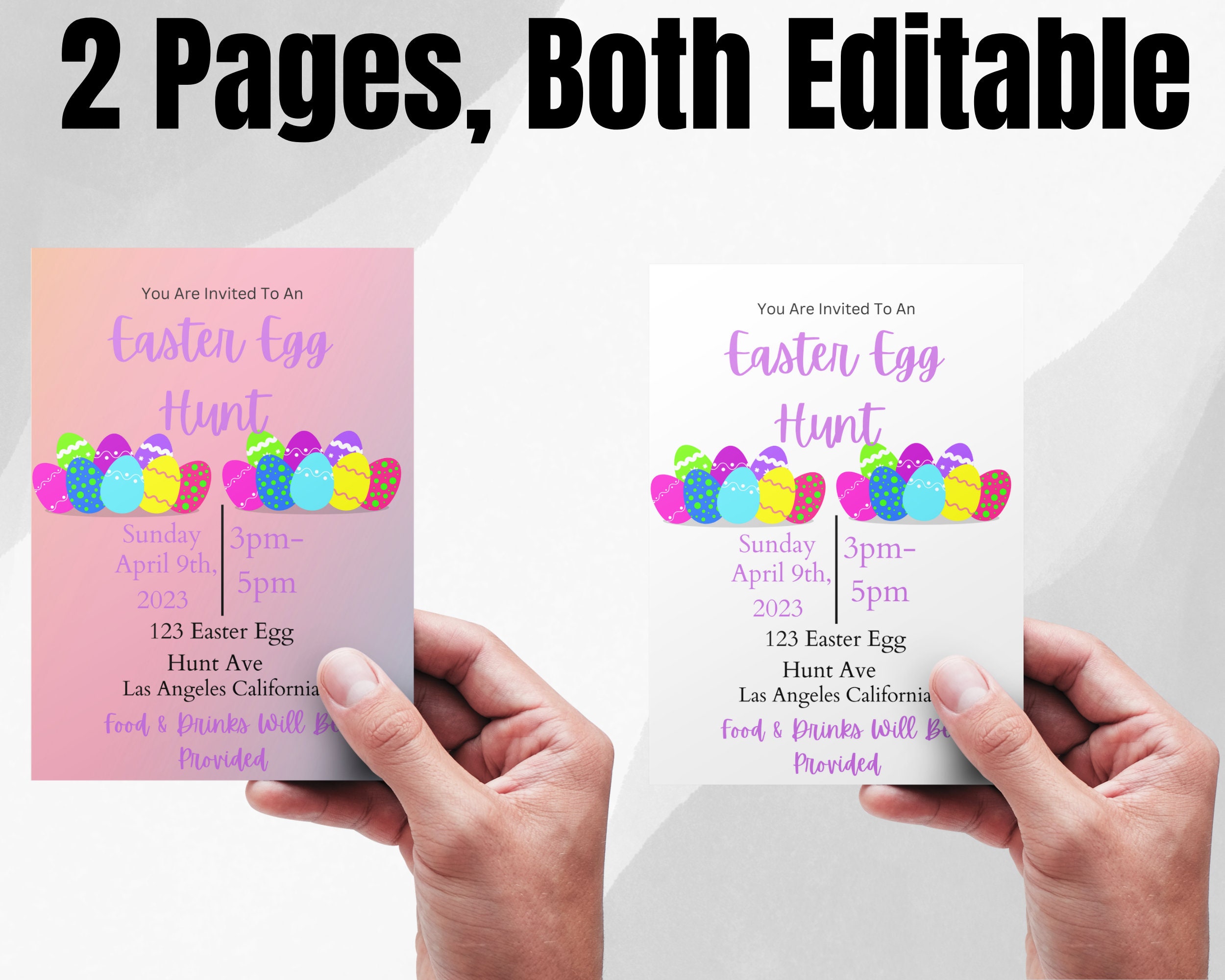 Editable Easter Egg Hunt Invitation | Printable | Egg Hunt | Invitation ...